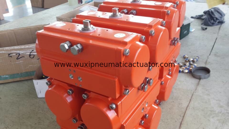 Double action and spring return 1/4 turn pneumatic rotary actuator for ...