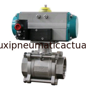 Ball valve with pneumatic rotary actuators double acting and spring return