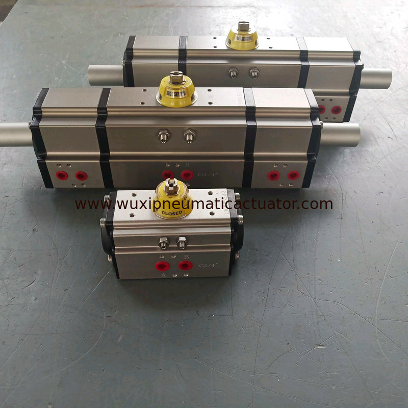 Single acting spring return actuator rack pistons pneumatic rotary actuator